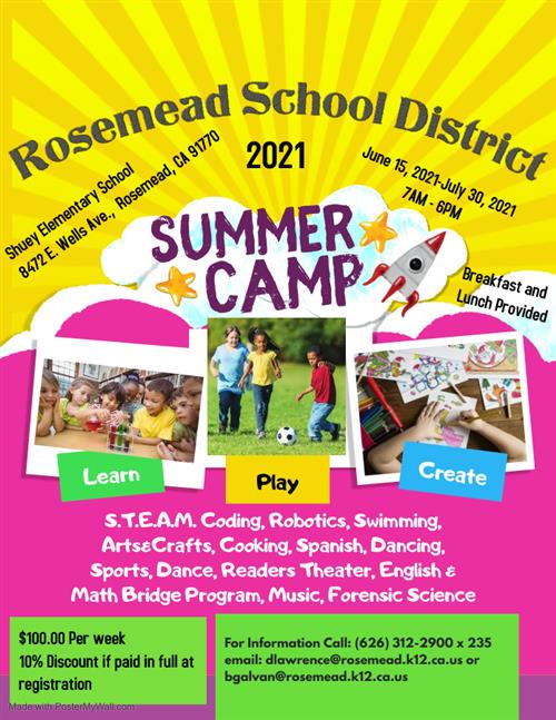 After School & Summer Camp Programs / Summer Day Camp 2021